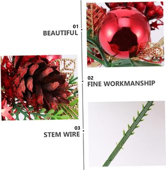 Hemobllo 4stücke Weihnachtsschmuck Zweigschneidedekor Partydekor-Requisite Tannenzapfen-Requisite Rotes Obstornament Kunststoff Decor