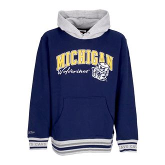 Mitchell & Ness Vintage Logo Fleece Hoodie Michigan Wolverines - - Sweatshirts & Hoodies - Herren - Blau - S