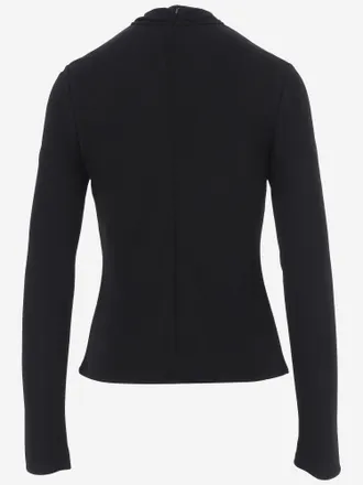 Valentino Womens Viscose Sweater With Cut-Out Detail Black