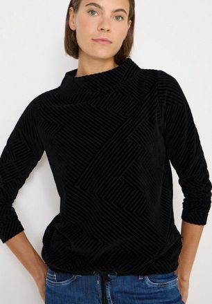 Cecil Sweatshirt Strukturshirt mit Funnelneck