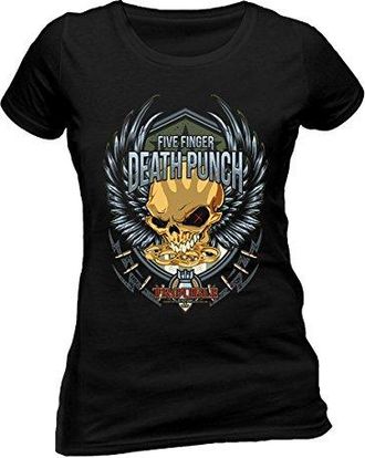 Five Finger Death Punch T-shirt TROUBLE - Femme (L) (Noir)