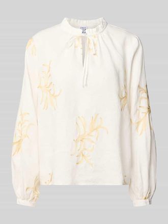Emily van den Bergh Bluse mit Serafino-Kragen und Schn&uuml;rung