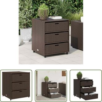 vidaXL vidaXL Rattan - Gartenschrank Braun 55x59x69 cm Poly Rattan