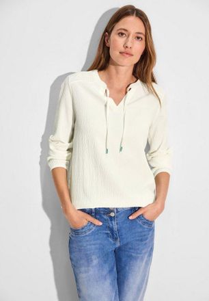Cecil Langarmbluse im angenehmen Materialmix