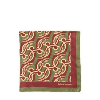 Dr&ocirc;le de Monsieur Foulard carr&eacute; &agrave; motif en soie
