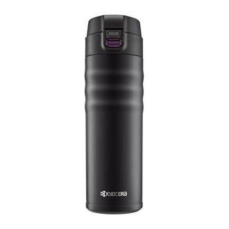 Kyocera FLIP TOP - isolierte Trinkflasche mit keramischer Innenbeschichtung | schadstoff-frei | auslaufsicher | leicht | stylisch | schwarz, 500 ml