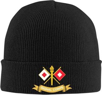 Generic Corps des Transmissions Unisex Watch Cap Confortable Skull Cap Classique Bonnets Hiver pour Jogging Toutes Les Saisons Cyclisme