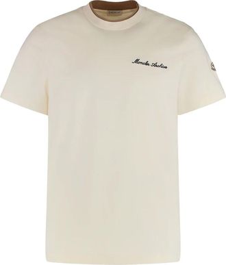 Moncler Homme, Tops, Blanc, Taille: L T-Chemises