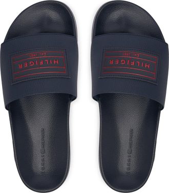 Tommy Hilfiger Pantoletten Tommy Hilfiger Patch Pool Slide FM0FM06008 Dunkelblau