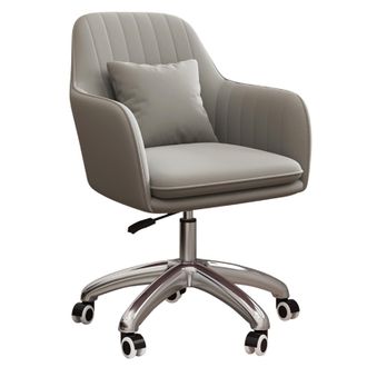 Generic Drehbarer Schreibtischstuhl Aus Samt - Ergonomisch Verstellbarer Arbeitsstuhl Mit 360&deg;-R&auml;dern for Das Heimb&uuml;ro Oder Den Schminktisch, Rosa/Wei&szlig;/Grau/B