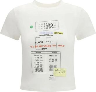 Maison Margiela Femme, Tops, Blanc, Taille: 38 FR T-shirt classique en coton