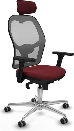 Piqueras y Crespo B&uuml;rostuhl f&uuml;r Zuhause mit 3D-Armen, h&ouml;henverstellbare Lendenwirbelst&uuml;tze und h&ouml;henverstellbares Kopfteil, Grau/Kastanienbraun