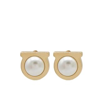 Ferragamo Faux-Perlenohrringe mit Goldton - - Accessories - Damen - Gelb - ONE SIZE