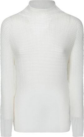 Issey Miyake Damen, Strickwaren, Weiß, MGröße