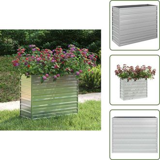 vidaXL Vidaxl - Lit sur&eacute;lev&eacute; de jardin 100x40x77 cm Acier galvanis&eacute; Argent&eacute; - Jardiniere Metal - Pot De Fleurs Exterieur - Bac Plante - Raised Garden Bed