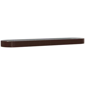 vidaXL vidaXL Lit sur&eacute;lev&eacute; de jardin Acier galvanis&eacute; marron
