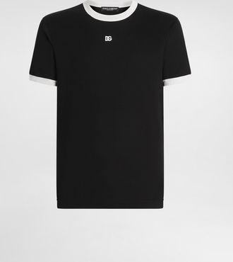 Dolce & Gabbana T-shirt Aus Baumwolle Mit Stickerei - Mann T-shirts Und Polos Schwarz 54
