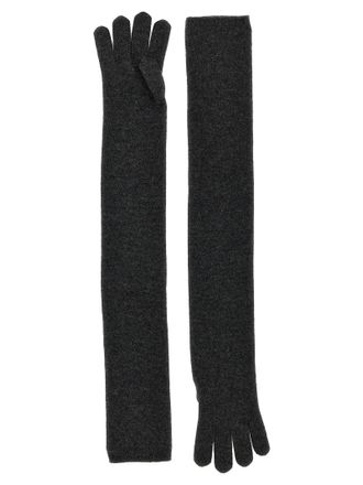 Max Mara Womens Gray Cashmere Gloves