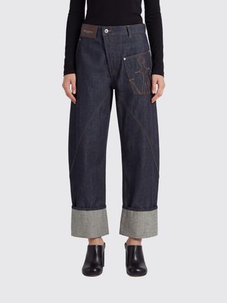J.W.Anderson Jean Twisted Workwear &agrave; taille haute, jambe large et revers