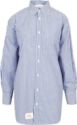 Giada Benincasa Femme, Blouses et Chemises, Bleu, Taille: 38 FR Chemise Longue Oversize