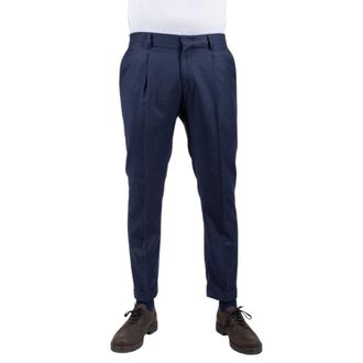 BRIGLIA 1949 Blaue Wollhose mit Falten - - Trousers - Herren - Blau - S