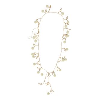 Red Valentino Elegante beige Halskette mit Anh&auml;ngern und Perlen in Blattform - - Accessories - Damen - Beige - ONE SIZE