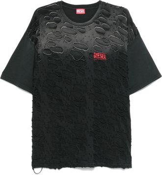 Diesel t-shirt à effet usé - Noir