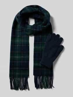 Barbour Handschuhe und Schal im Set aus Woll-Mix