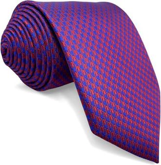 Shlax & Wing Cravatte rouge framboise homme pied-de-poule pour costume mariage extra longue 160cm