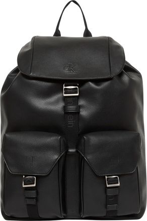 Calvin Klein Herren Webbing Strap Flap Backpack Lv04D3127G Rucksack, Black (Black)