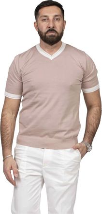 Eleventy Homme, Pulls, Rose, Taille: L Maglia M/c 260113