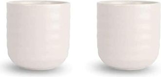 Sagaform Ellen Tassen-Set 2-teilig aus Steingut in der Farbe Weiß 18cl, Maße: 7cm x 7cm x 7,5cm, 5018344