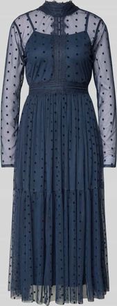 Lace & Beads Cocktailkleid mit Stehkragen