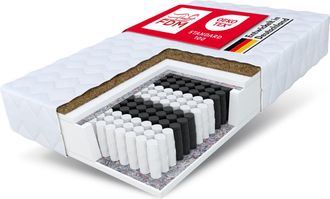 FDM Natural MAX Matratze 140x200 cm Kaltschaum Taschenfederkern Höhe 24 cm Härtegrad H3 und H4 Kokos Polyurethanschaum Öko-Tex Allergikergeeignet Premium 