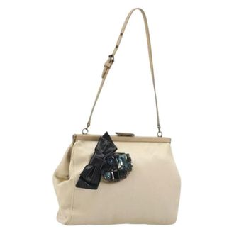 Miu Miu Sac &agrave; bandouli&egrave;re Pre-owned - Femme - Pre-owned - Beige - Taille: ONE Size