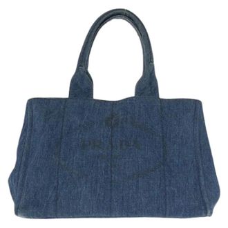 Prada Pre-owned Canapa Denim Tote Bag - - Pre-owned - Damen - Blau - ONE SIZE