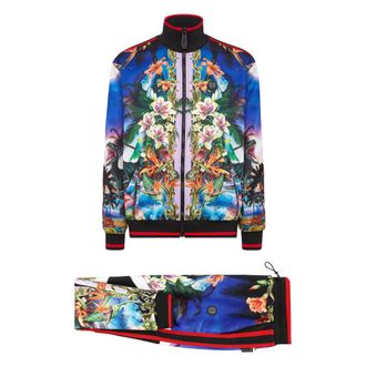 Philipp Plein Homme, Combinaisons et Ensembles, Multicolore, Taille: XS Surv&ecirc;tement : Veste zipp&eacute;e + Pantalon de jogging Hawaii