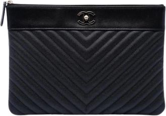 Chanel Sac &agrave; main matelass&eacute; en cuir caviar Pre-owned - Femme - Pre-owned - Noir - Taille: ONE Size