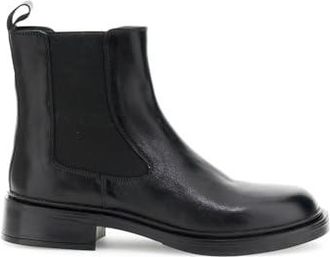 Caf&egrave;noir Bottines En Cuir &Agrave; La Cheville Avec &Eacute;lastique, Pour Femme, Couleur Noir, Taille 41