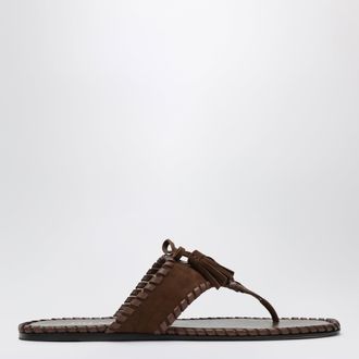 Prada Flip-Flops aus Wildleder und Nappaleder mit Quasten