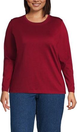 Lands End Supima-Shirt, Langarm, Damen, Größe:52-54 plus, Rot, Baumwolle, by Lands End