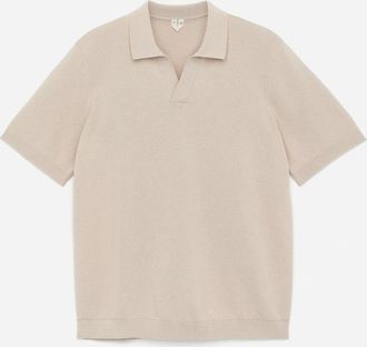 Arket Strukturiertes Polohemd -Weiß