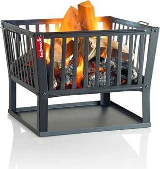 Barbecook Barbecook Feuerkorb für Holzfeuer eckig lackierter Stahl lang 62-cm breit und 48.5 cm hoch, schwarz