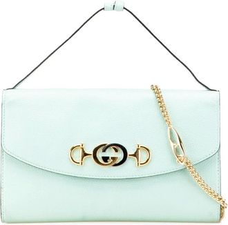 Gucci Sac bandouli&egrave;re &eacute;l&eacute;gant doccasion avec cha&icirc;ne et fermoir &agrave; rabat - Femme - Pre-owned - Vert - Taille: ONE Size
