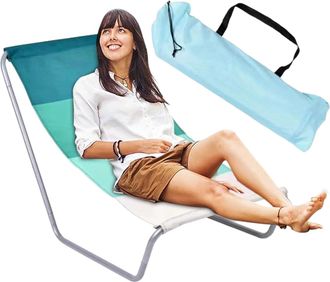 Generic Hopfällbar Campingstol,Läglig Campingstol,Bärbar Heavy-Duty Camping Reclining Lounge Chair | Hopfällbar Schäslongsstol Tupplur Sängstol Liten Hängmatt