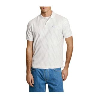 Pepe Jeans London Homme, Tops, Blanc, Taille: 2XL Polo Classique Blanc avec Touche Moderne