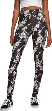Urban Classics Damen Ladies Soft AOP Leggings blackflower, 3XL
