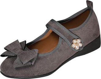 Generic Chaussures Mary Jane confortables avec noeud pour femme, couleur unie, respirantes, polyvalentes, l&eacute;g&egrave;res, d&eacute;contract&eacute;es, pour le travail, le bureau, 