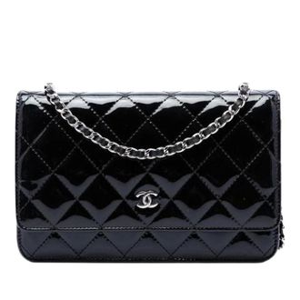 Chanel Portefeuille sur cha&icirc;ne Pre-owned - Femme - Pre-owned - Noir - Taille: ONE Size