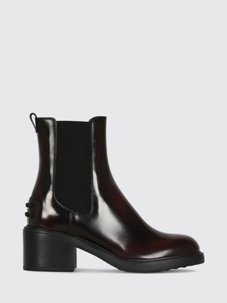 Tod's Bottines Chelsea en cuir bross&eacute; avec logo T Timeless et talon moyen